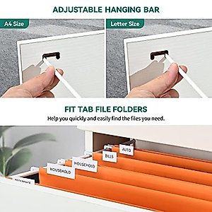 YITAHOME 4-Drawer File Cabinet with Lock, 15.86" Deep Vertical Filing Cabinet, Storage File Drawers for Letter A4-Sized Files, Need to Assemble, White