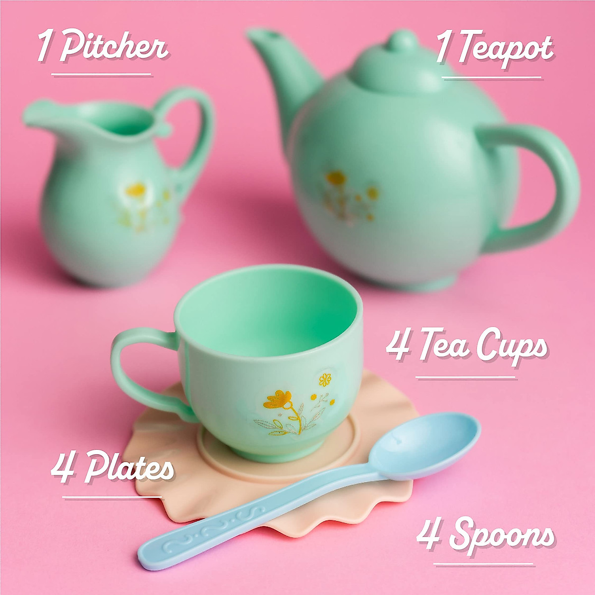 Tea Set Toys- Pretend Play Tea Party Set- Tea Party Playset for Little Girls by Altoi