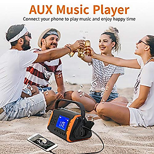 Emergency Weather Crank Radio 4000mAh - Portable, Solar Powered, Hand Crank, AM/FM/NOAA Weather Alert Radio, Aux Music Play, USB Cell Phone Charger, SOS Alarm, LED Flashlight for Hurricanes,Tornadoes