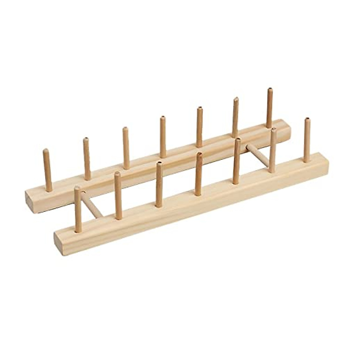 Yiju Sewing Thread Holder Embroidery Storage Multi Spools Wood Shelf Quilting Organizer Needlework Bobbin Rope Wooden Thread Rack Decoration Tool, 29.5cmx9.5cmx4.6cm