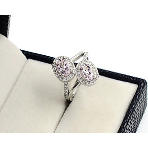 925 Sterling Silver Natural 7X5 MM Oval Cut Pink Morganite Gemstone Solitaire Unisex Proposal Engagement Ring Wedding Jewelry October Birthstone Gorgeous Ring Birthday Gift For Wife (Rhodium Plated Silver, 11)