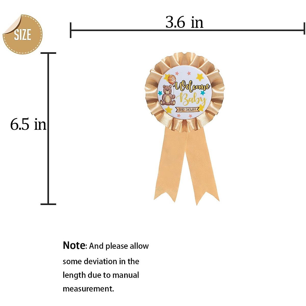 Welcome Baby Bear Tinplate Badge Pin, Baby Shower Award Ribbon for Mother and Father, Stain Brooch Button for Gender Reveal Party Decorations for Bear Baby Shower, Baby Sprinkle Theme...