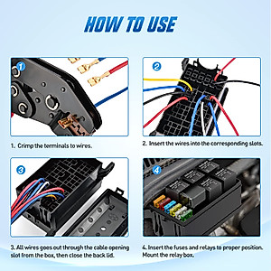 Nilight Fuse and Relay Block Box 6 Slots 24V ATC/ATO Universal Waterproof Kit for Car Truck Marine Boat