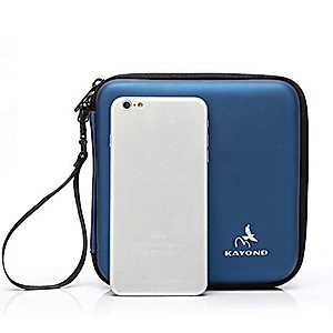 KAYOND® Portable Hard Carrying Travel Storage Case for External USB, DVD, CD, Blu-ray Rewriter/Writer and Optical Drives (Blue)
