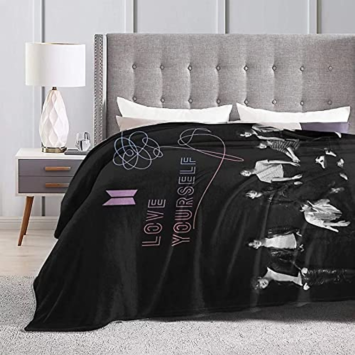 Kpop 3D Full Printed Anti-Pilling Flannel Throw Blanket, Soft and Comfortable for Home Office Wedding Gifts Outdoor Camping