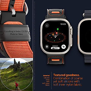 Caseology Athlex Band for Apple Watch Band Ultra 2, Ultra, Watch Series 10/9/8/7/6/5/4/3/2/1/SE Series 49mm 46mm 45mm 44mm 42mm - Active Orange