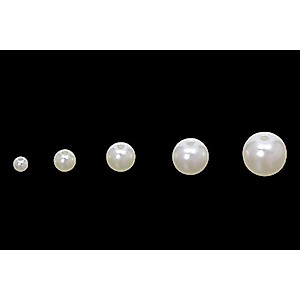 Shapenty 4mm 6mm 8mm 10mm 12mm White Round Pearls Beads Loose Spacer Beads for DIY Craft Necklaces Bracelets Earrings Rings Choker Jewelry Making and Dress Shirt Sweater Decorating Repairing, 380PCS