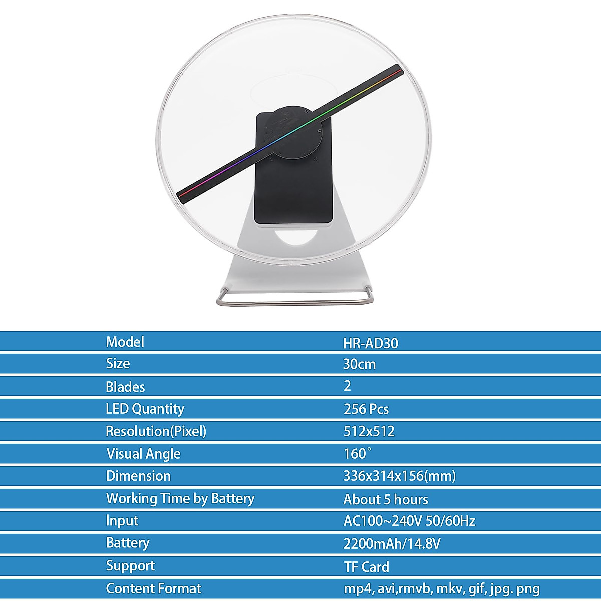 CNCEST 3D Hologram Fan,Advertising Display 3D Holographic Led Fan Hologram Advertising Fan for 3D Advertising Display