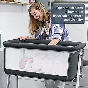 RONBEI Bassinet for Baby, Baby Bassinet Bedside Sleeper Bedside Bassinet Baby Crib for Newborn/Infants/Baby Boy/Baby Girl