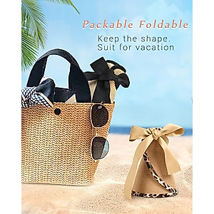 Camptrace Sun Visors for Women Wide Brim Beach Hat UPF 50+ Foldable Straw Visor Hat Ponytail Summer Packable Beige