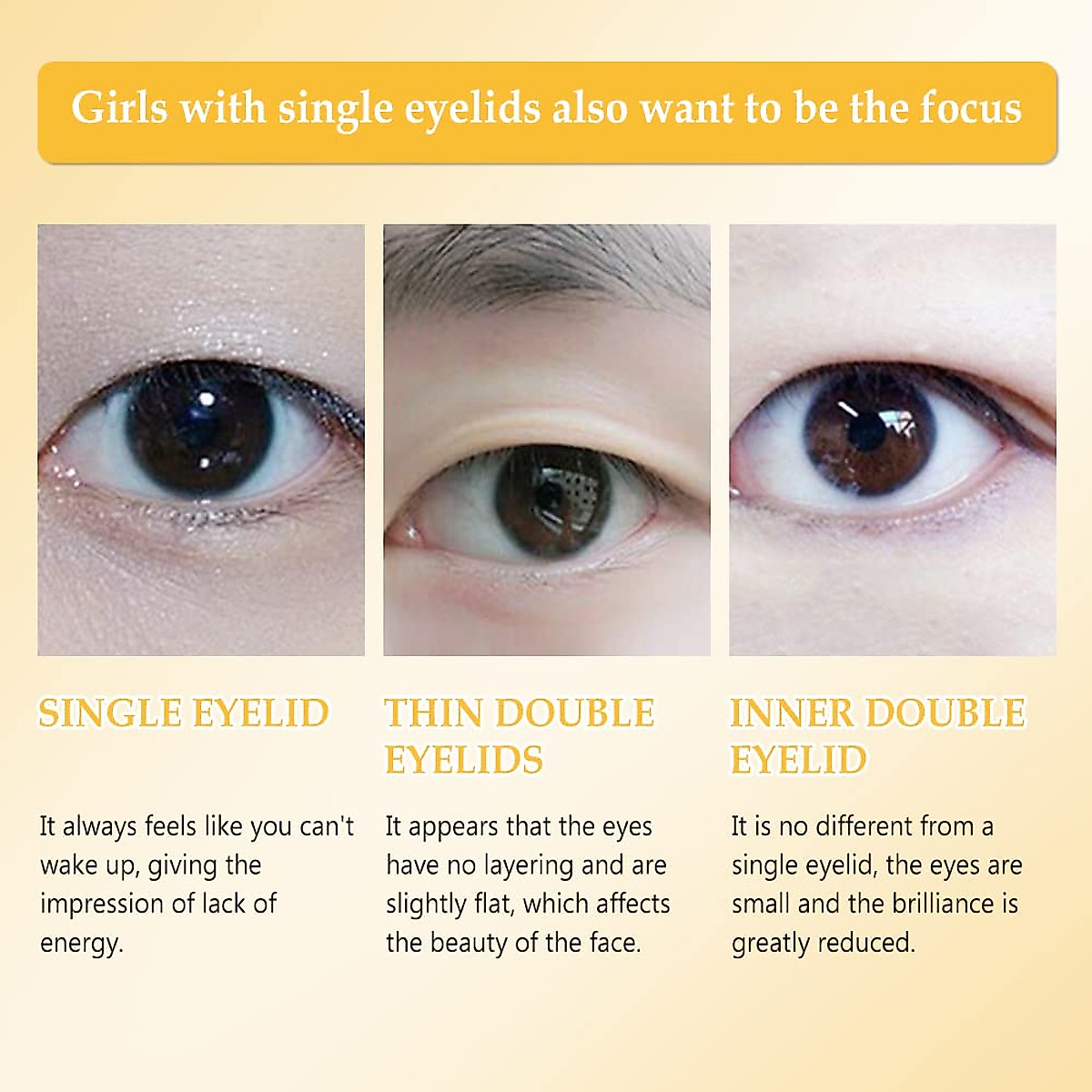 Eyelid Tape, Eyelid Lift Tape, Double Eyelid Tape, Double Eyelid Stickers, Invisible Eyelid Tape, Self-Adhesive Eyelid Lifter Strips with Fork Rods, Breathable & Waterproof, Instantly Enlarge The Eyes