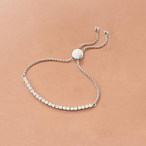 Ross-Simons 0.50 ct. t.w. Diamond Cluster Bolo Bracelet in Sterling Silver