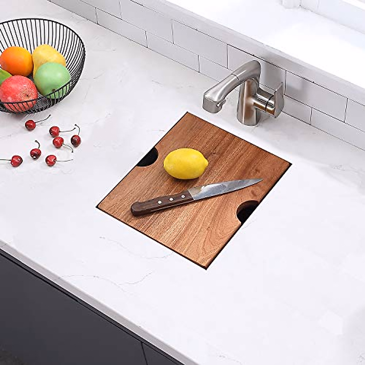 KINGO HOME 13x15 Inch Stainless Steel Small Bar Sink Undermount, Drop In Bar Sink Workstation 16 Gauge Ledge RV Kitchen Single Bowl Kitchen Wet Bar Prep Sink with Accessories