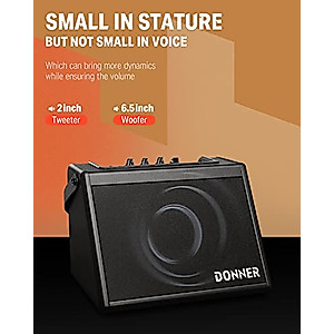 Donner Mini Electric Drum Amp 20W, Wireless Electronic Drum Amplifier Keyboard Speaker DDA-20 Protable for Home Practice