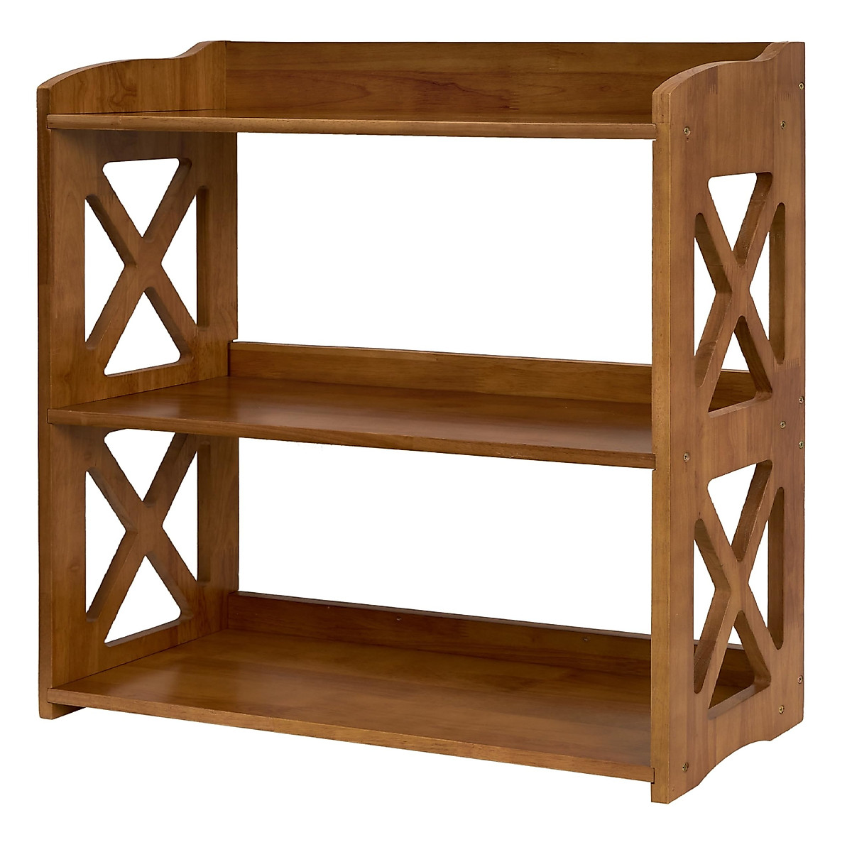 YCICI Bookcase by Natural Wood, 3 Tier Bookshelf, Small Book Shelves Freestanding Display Storage Shelves. Open Bookshelf for Bedroom, Living Room and Office (Brown, 3 Tier)