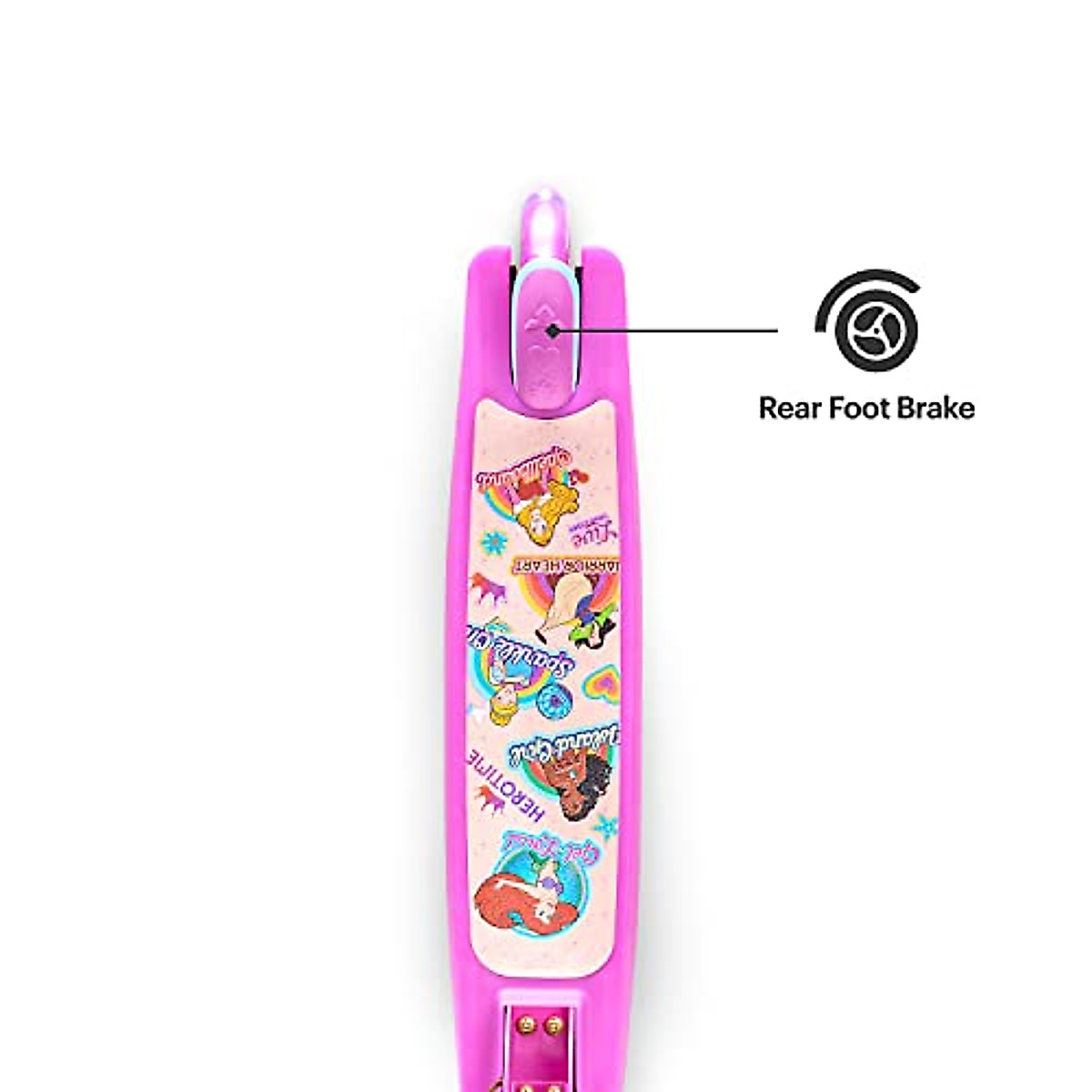 Jetson Disney Princess Kick Scooter, Foldable with Light Up Wheels, Adjustable Handlebar Height, Pink