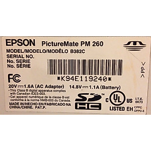 Epson PictureMate Dash PM260 Compact Photo Inkjet Printer (C11C694201) (Old Version)