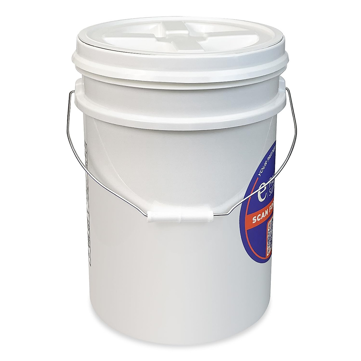 5 Gallon Bucket with Gamma Seal Screw on Airtight Lid, Food Grade Storage, Premium HPDE Plastic, BPA Free, Durable 90 Mil All Purpose Pail, Made in USA. 1 Count