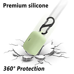 Geiomoo Silicone Case Compatible with Sony LinkBuds WF-L900, Protective Cover with Carabiner (Luminous Green)