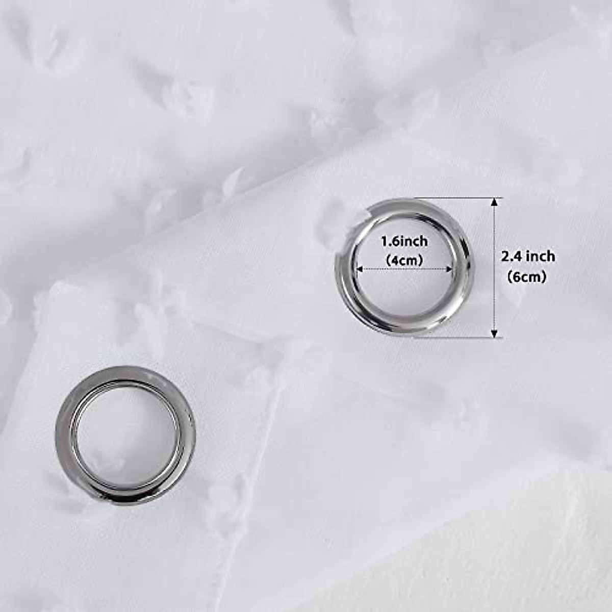 Guken Grommet Pom Pom Sheer Curtains 84 Inch Length 2 Panels Set for Living Dining Room White Textured Curtain for Bedroom Floor Length Semi Sheer Voile Boho Farmhouse Curtain Panels 52x84 Inches Long