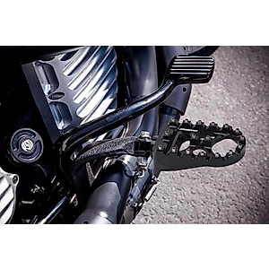 Hopider CNC Wide Foot Pegs 360° Roating MX Chopper Bobber Style for harley Dyna Sportster Fatboy Iron 883,Black