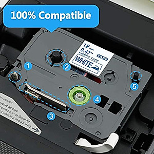 Fimax Compatible Fabric Iron-on Clothing Label Replacement for Brother P Touch Fabric Tape TZe-FA3 TZeFA3 Tape 12mm 0.47'' for PT-D210 PT-D400 PT-H100 PT-D200 PT-D600 Labelmakers (Blue on White,4PK)