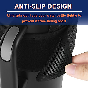 Gym Water Bottle Pouch for Stanley Tumbler with Handle, Universal Water Bottle Carrier Sling Sleeve with Strap & Pocket, Fits for A Variety of Stanley Tumbler, Gym Water Bottles for Owala, 40-128 oz