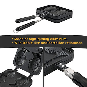 NATGAI Taiyaki Fish Shape Cake Pan Waffle Cake Maker Pan Fish-Shaped Pancake Double Pan Mold