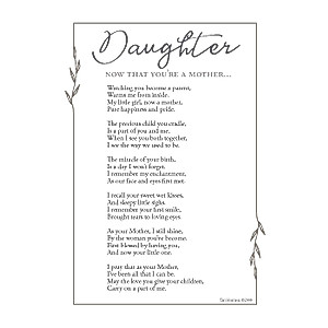 Now That You're a Mother Frame- Gift for Daughter from Mom for Christmas, Mother's Day, Child Birth - Made in USA