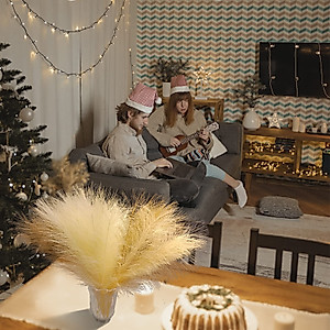 lulute 6 Stems Faux Pampas Grass,17 inch/45cm Artificial Pampas Grass,Fake Dried Pompous Grass Branches Decor for Home Kitchen Garden Party Photographing,Flower Arrangement Vase(Beige Taupe)