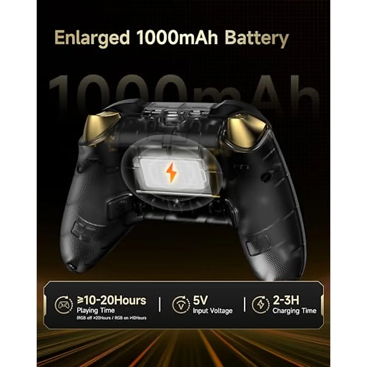 EasySMX D05 PC Controller - Enhanced Wireless Bluetooth Pro Controller with Charging Dock/Hall Sensor/RGB Lighting - No Stick Drift, No Dead Zone - Work for Windows PC, Android, Steam and Switch