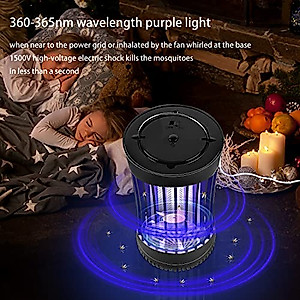 Lulu Home 2 Packs Indoor Bug Zapper with Fan, 1500V High Voltage Lighted Mosquito Lamp Trap, USB Cable Plug-in Electric Insect Killer Catching Moth Mosquitoes Gnat Fruit Flies (NO Battery)
