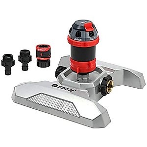 Eden 94122 Metal Adjustable 6-Pattern Sprinkler Bundle, Base, |Quick Connect Starter Set