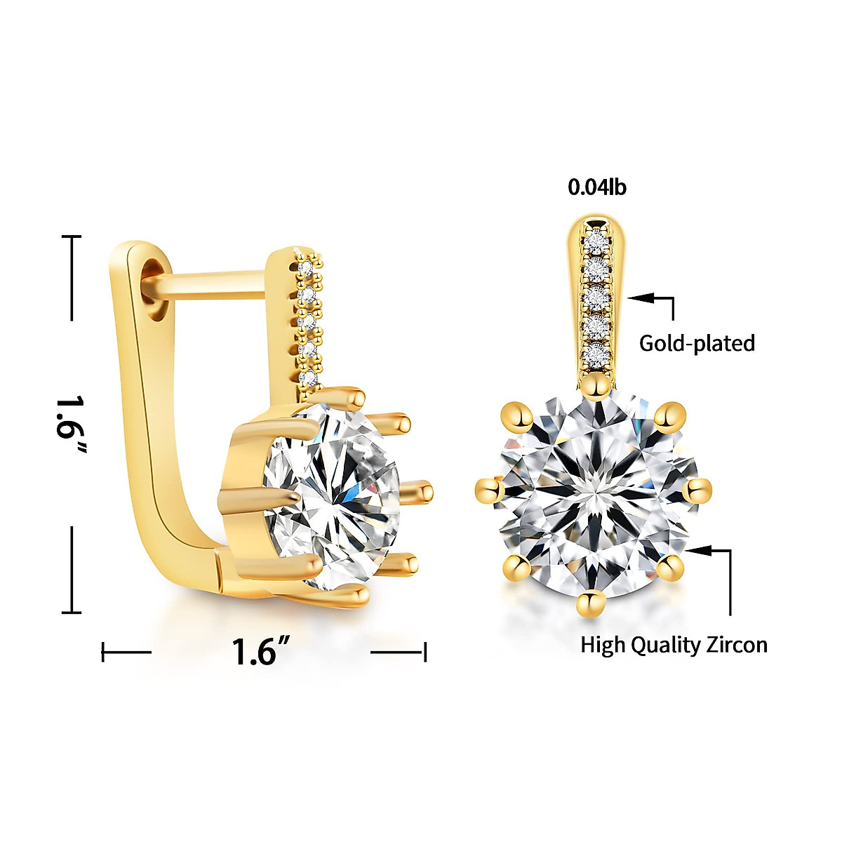 LINKTION Gold Earrings for Women Trendy, 14k Gold Hoop Plated Drop Dangle Earrings for Women Mens and Teacher, Ear Buds Cute Hypoallergenic Earrings Ear Studs Lightweight Jewelry Gift