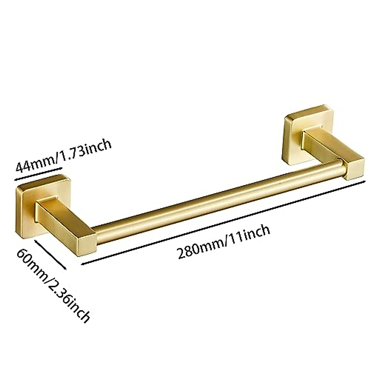 Wall Mounted Towel Rack for Bathroom, Brushed Gold Towel Bar with Stainless Rack and Hand Towel Holder, Bathroom Towel Racks and Shower Towel Rack (Gold, 12 Inch)…