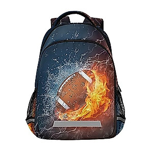 Sletend Durable Kids Backpack Boys Girls Elementary School Bags American Football School Book Bags for Teens Kindergarten Sturdy Lightweight Travel Gifts, Personalized Prints Student School Bag