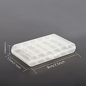 PNGKNYOCN AA/AAA Battery Storage Box ，Portable Battery Storage Case Holder Box Holds 6 AA Batteries or 8 AAA Batteries（4-Pack）