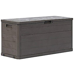 Tidyard Garden Storage Deck Box Plastic 74 Gal Lockable Garden Container Cabinet Toolbox for Patio, Lawn, Poolside, Backyard Outdoor Furniture 46.1 x 17.7 x 22 Inches (W x D x H)