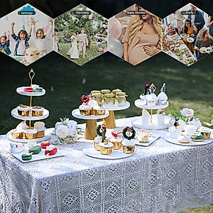 8 Pack Cake Stands Set White Ceramic Cupcake Holder Dessert Display Plate Decor Serving Platter for Party Wedding Birthday Baby Shower Celebration Home…