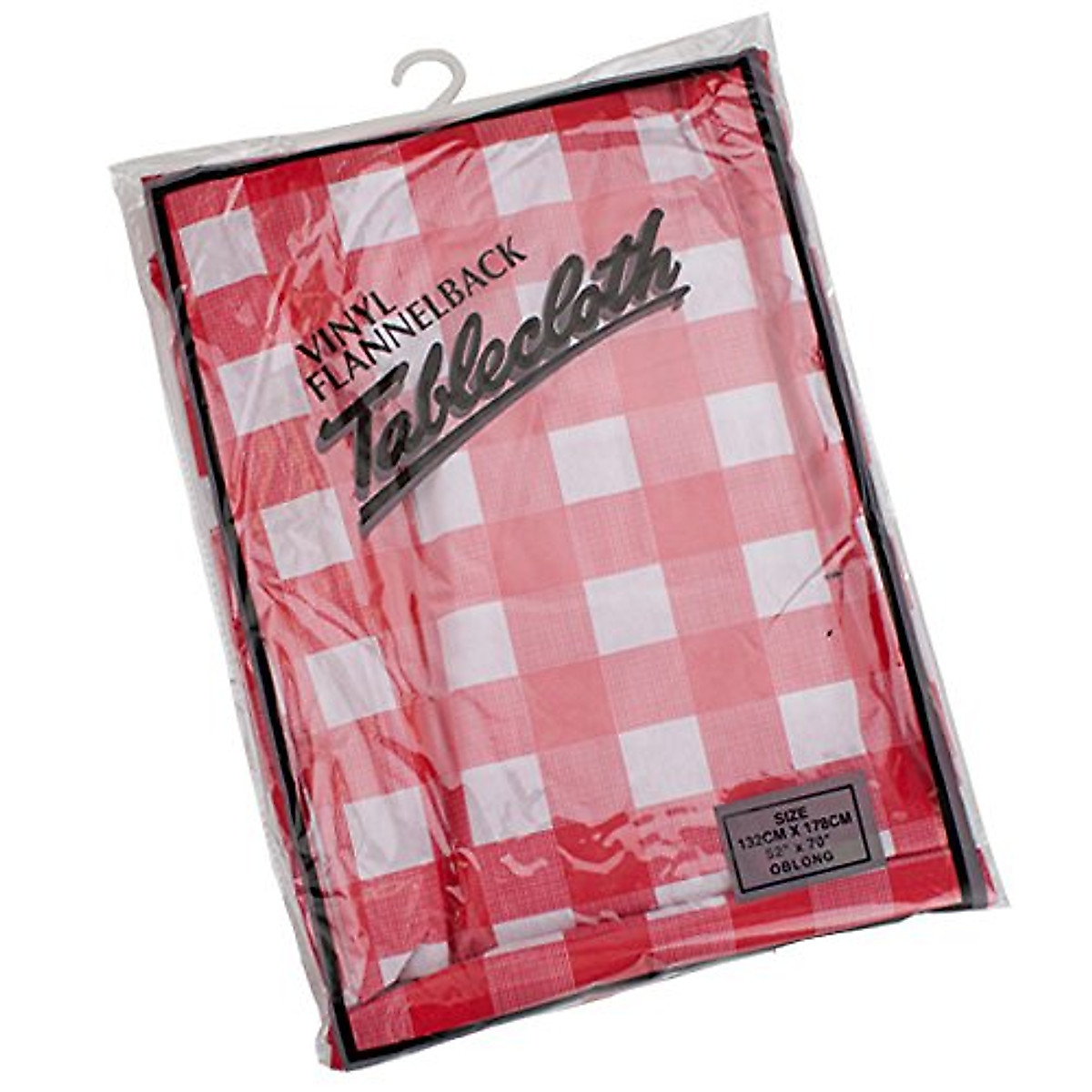 Red and White Vinyl Table Cloth with Flannel Backing by Pudgy Pedro's Party Supplies