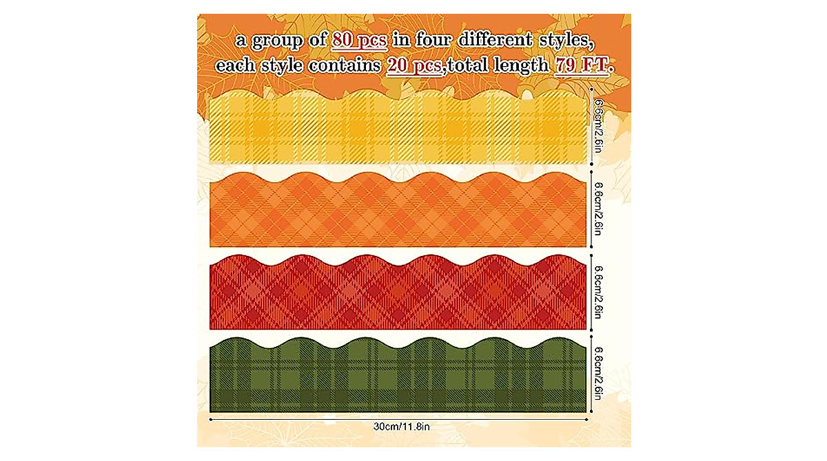Fall Autumn Plaid Bulletin Board Borders - 79 ft DIY Classroom Decor