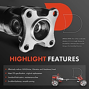 A-Premium Rear Complete Drive Shaft Prop Shaft Driveshaft Assembly Compatible with Toyota Sienna 2004-2010 3.3L 3.5L, AWD, Replace# 37100-45010, 3710045010