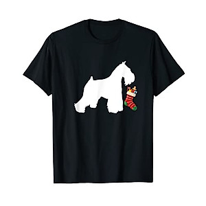 Miniature Schnauzer Christmas Stocking Stuffer Dog T-Shirt