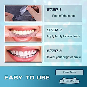 PdooClub Teeth Whitening Strip - Whitening Strips for Teeth Sensitive, Professional Teeth Whitening Strips, Fast Remove Smoking, Blue 28 Strips