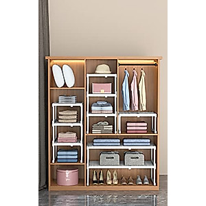 Closet Shelf, Expandable Shelf, Expandable Closet Shelf Storage Rack，Adjustable Locker Shelf for Closet/Camper (18.5-26.77in)