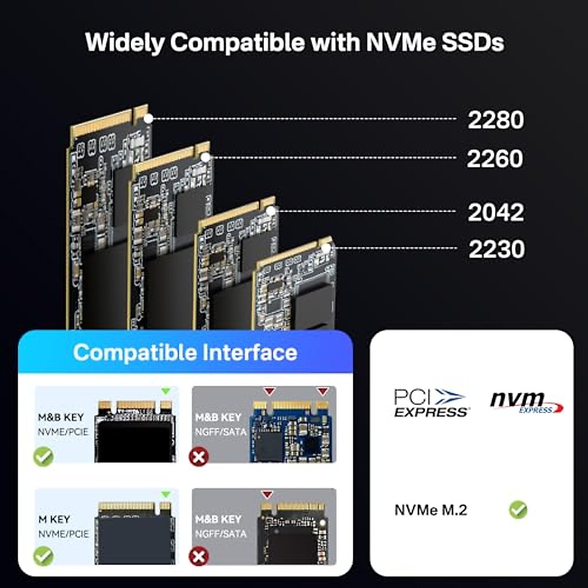 NVMe Cloner, ACASIS Dual-Bay Offline Clone with Cooling Fan, M.2 Duplicator Tool-less installation, 10Gbps NVME M.2 Duplicator for NVMe SSDs PCIe Size 2230/2242/2260/2280 (8TB Capacity)