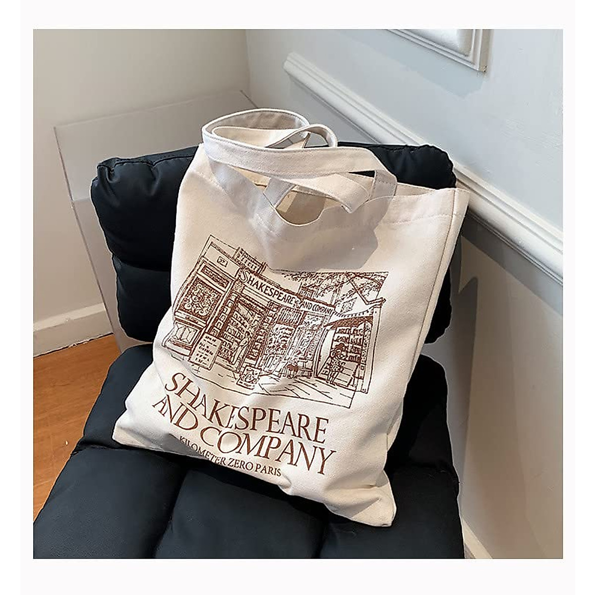 Printing Canvas Tote Bag For Women Large Capacity Shoulder Bag Urban Simplicity Soft Satchel Bag Hobo Purse (upright brown)