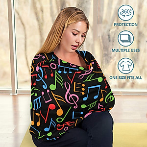 YYZZH Colorful Music Note Pattern On Black Stretchy Baby Car Seat Cover Infant Canopy Nursing Covers Breastfeeding Cover Breathable Windproof Winter Scarf for Boys Girls