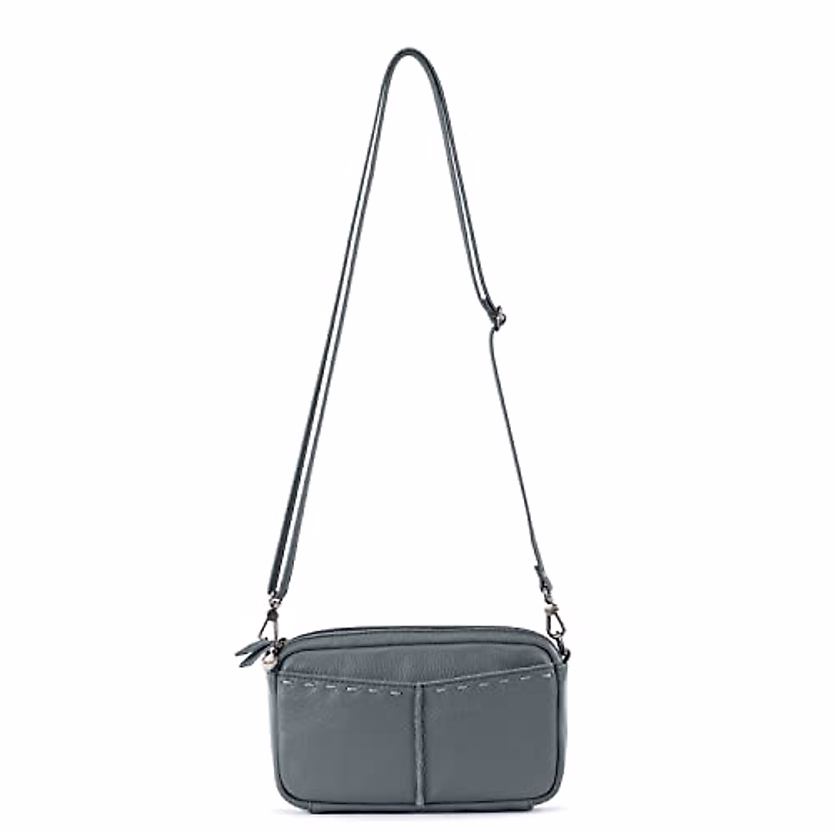 The Sak womens Cora Leather Crossbody, Dusty Blue, One Size US