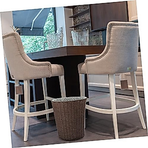 TINEASUR Woven Storage Basket Trash Bin with Lid Round Vases for Centerpieces Straw Basket Bin Storage Weaving Basket Decorative Woven Basket Living Room Storage Basket Coffee Paper Rope